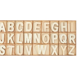 2" Wooden Alphabet Letters for Crafts 104 Pieces 4 Sets Abcs With ...