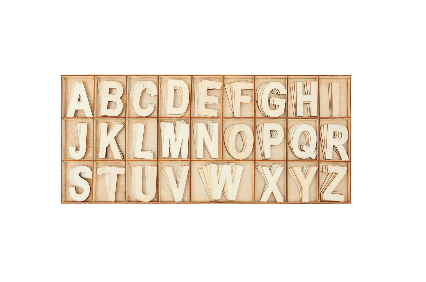 2 Wooden Alphabet Letters for Crafts 104 Pieces 4 Sets Abcs With ...