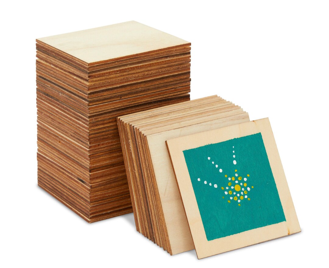 60 Pack Unfinished Wood Squares for Crafts DIY 3x3" Craft Supplies - Etsy