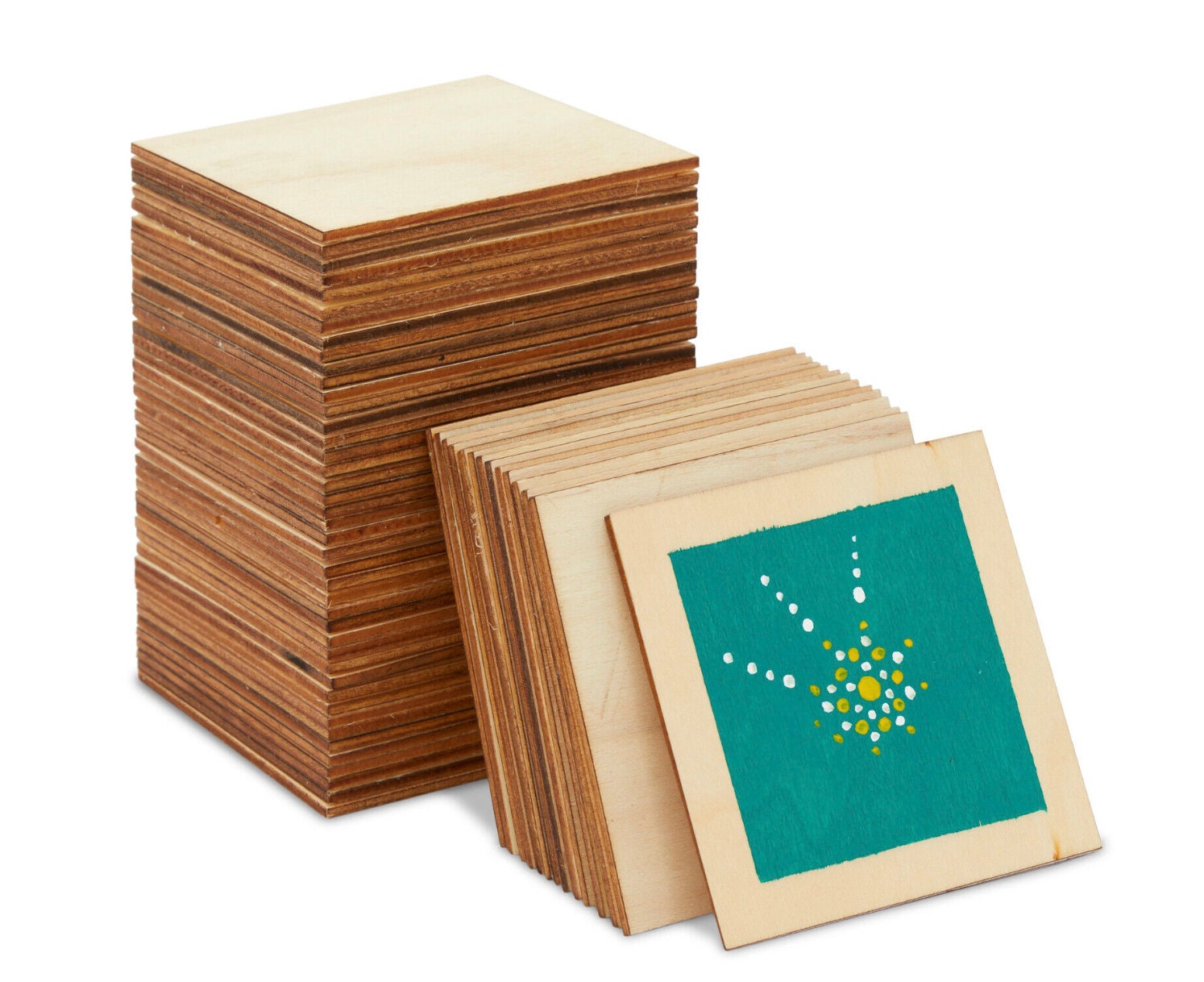 60 Pack Unfinished Wood Squares for Crafts DIY 3x3 Craft Supplies - Etsy