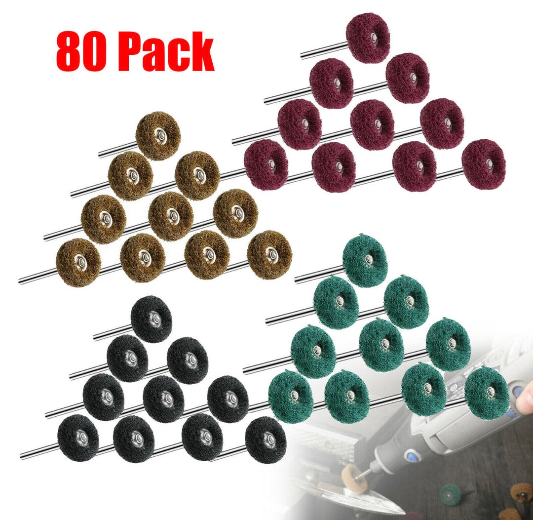 80 Metal Rotary Tool Polishing Buffing Wheel Burr Kit Accessories Set ...