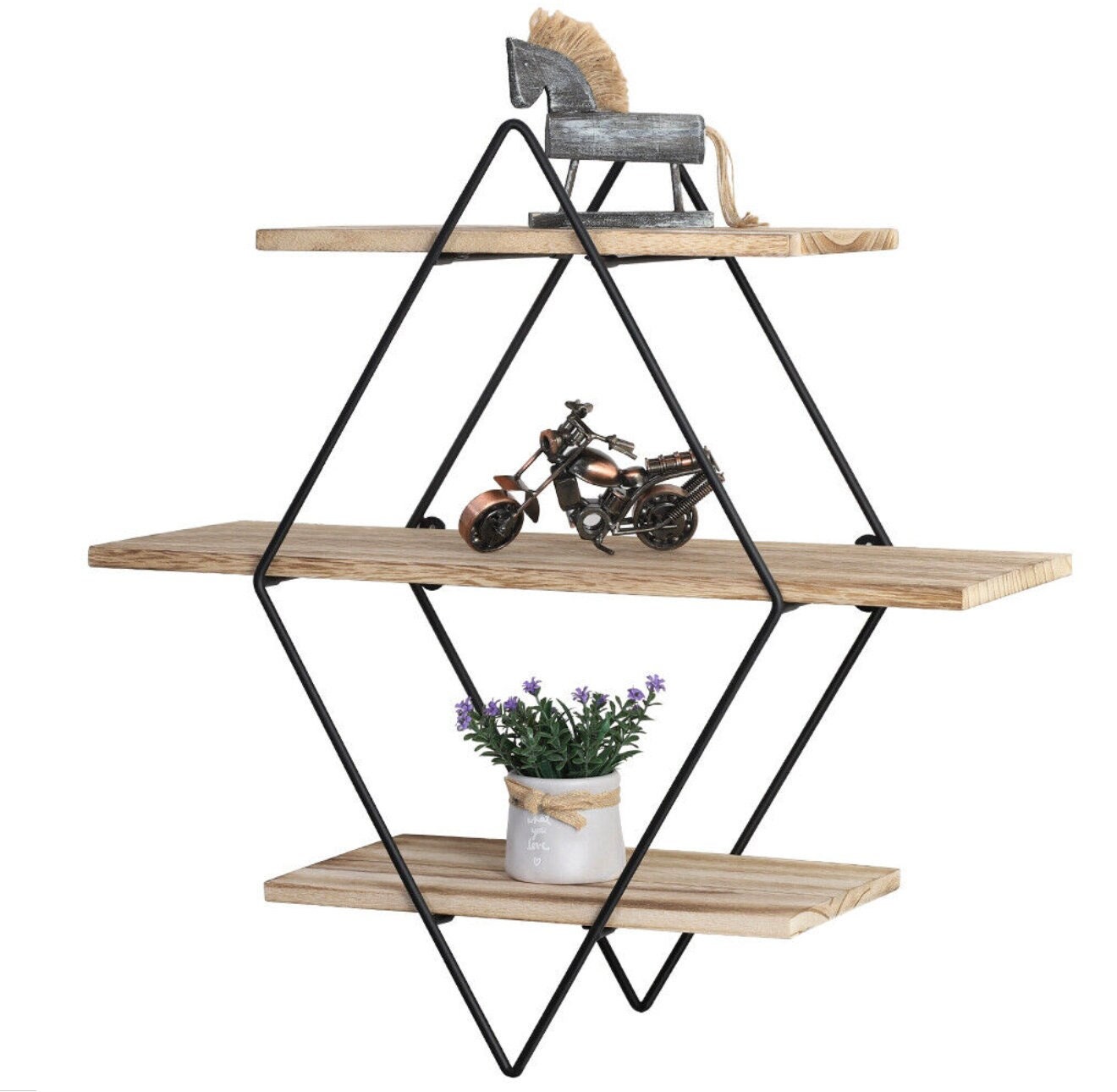 3 Tier Wall Floating Wall Mounted Shelf Book Display Rack Wall Decor ...