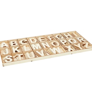 2" Wooden Alphabet Letters for Crafts 104 Pieces 4 Sets Abcs With ...