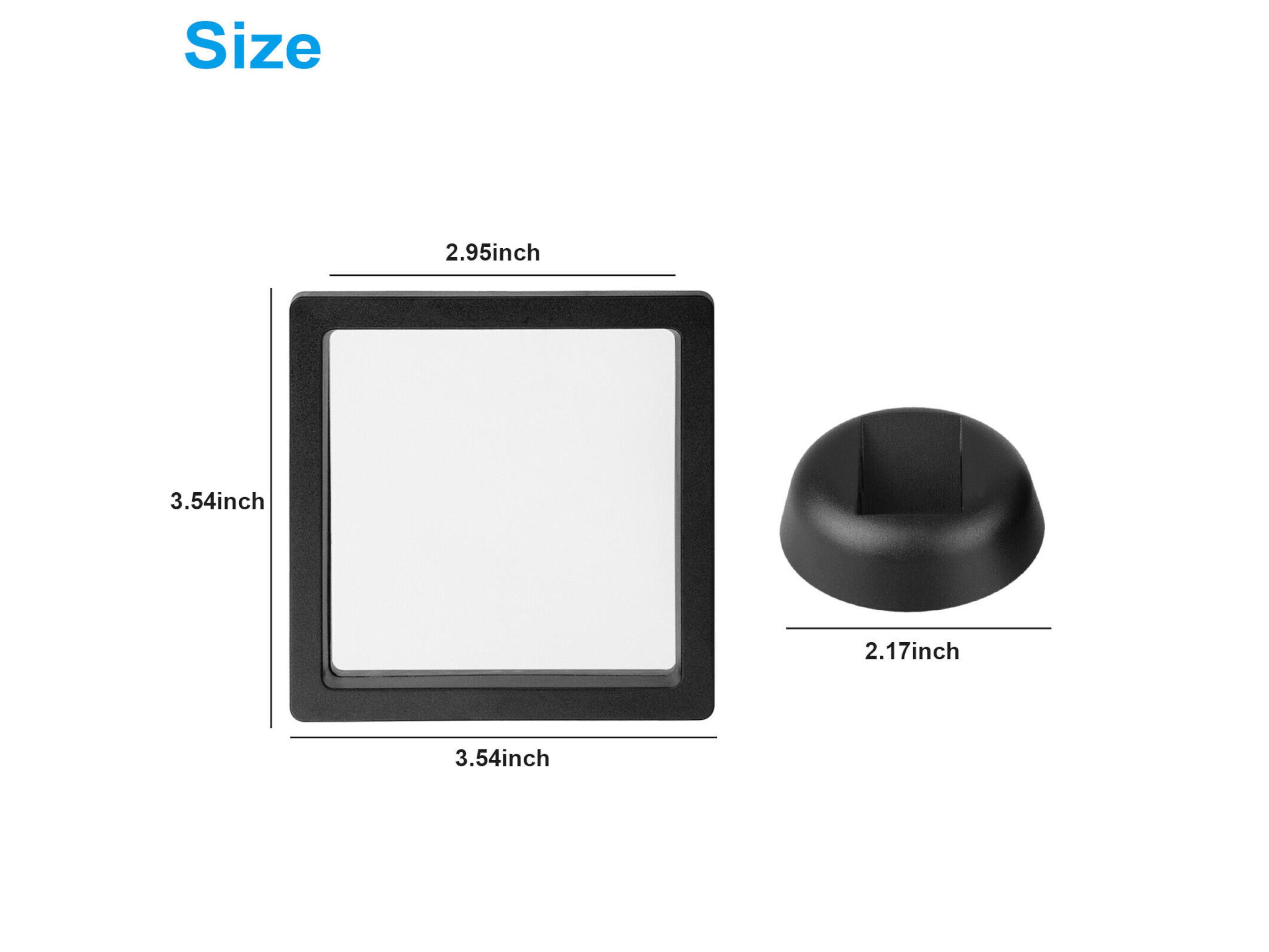 3X 3D Floating Coin Display Stand Frame Box for Jewelry, Challenge ...
