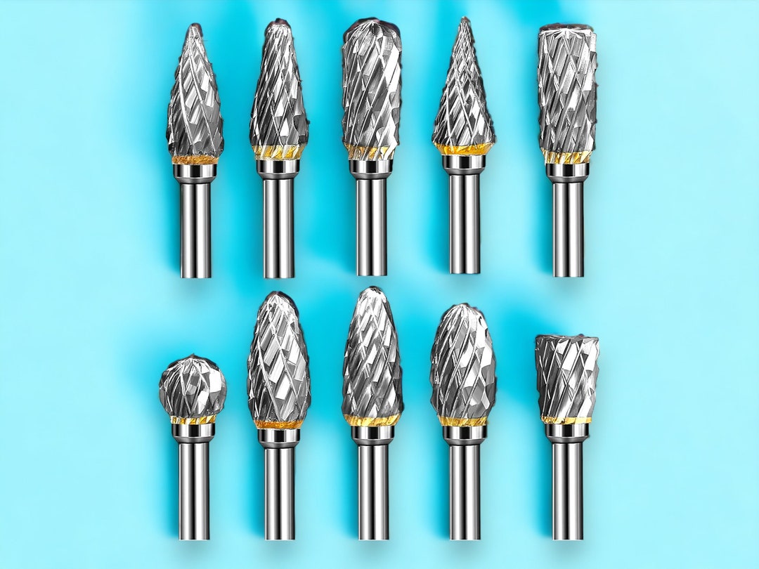 Tungsten Carbide Rotary Burr Bit Set - 1/8" Cutting Carving Burrs for ...