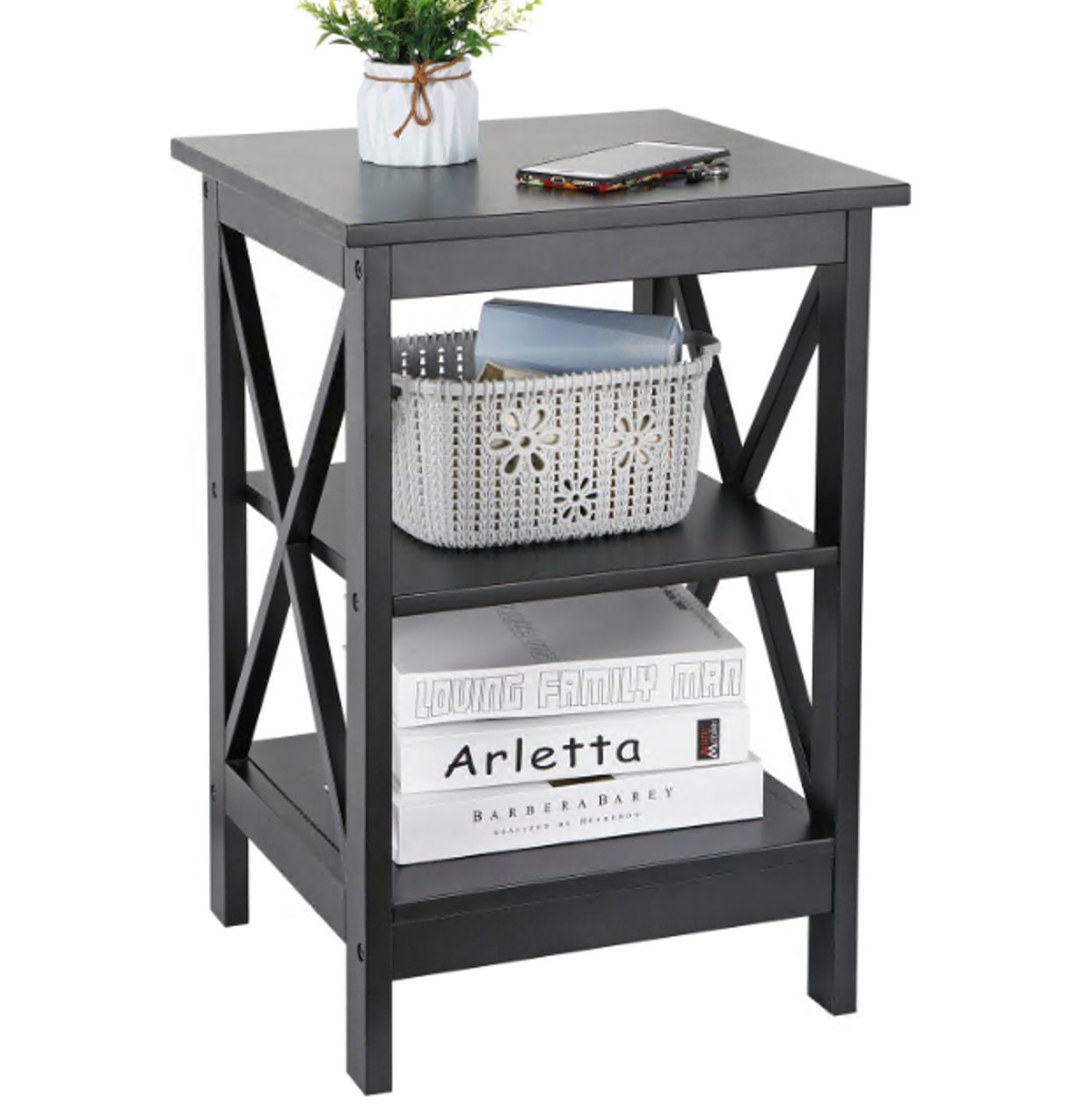 End Table Sofa Side End Storage Shelf Versatile X-design Night Stand ...