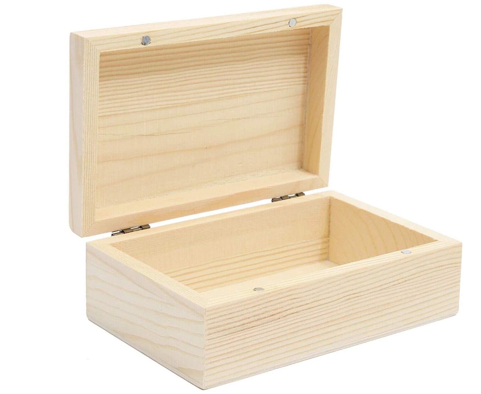 4 Pack Unfinished Wooden Box for Crafts Jewelry Beads Storage With ...