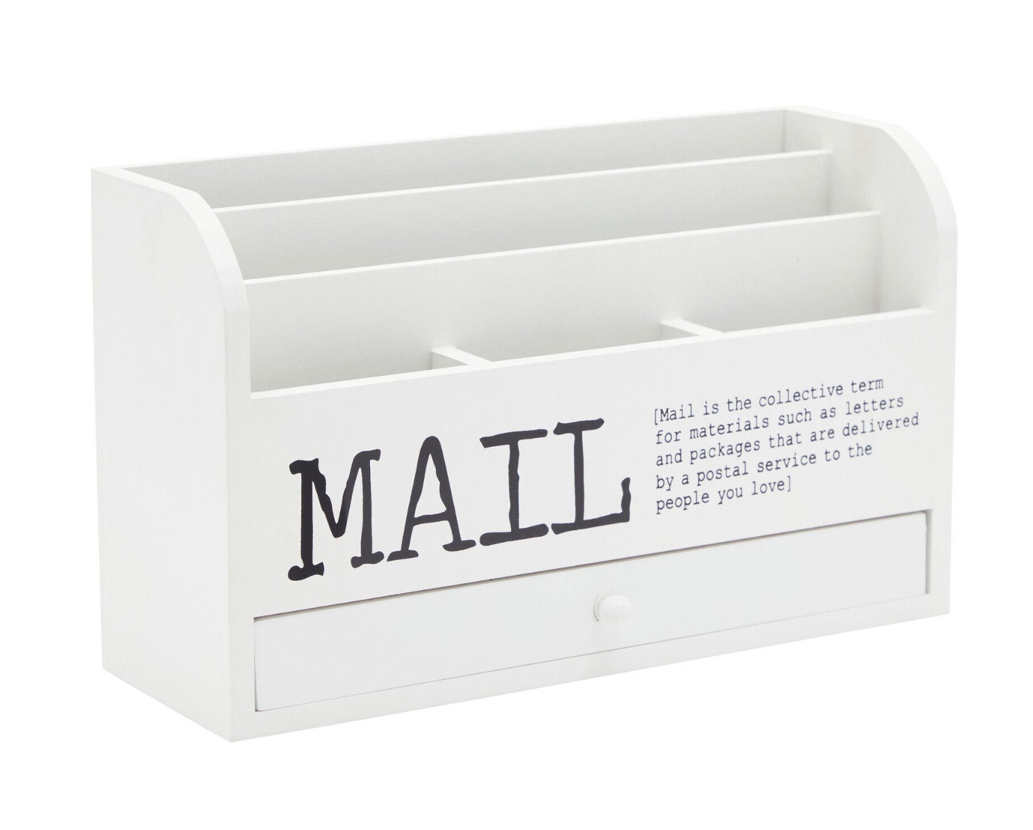 3-tier Wooden Mail Desk Organizer Table Holder Sorter With Storage ...