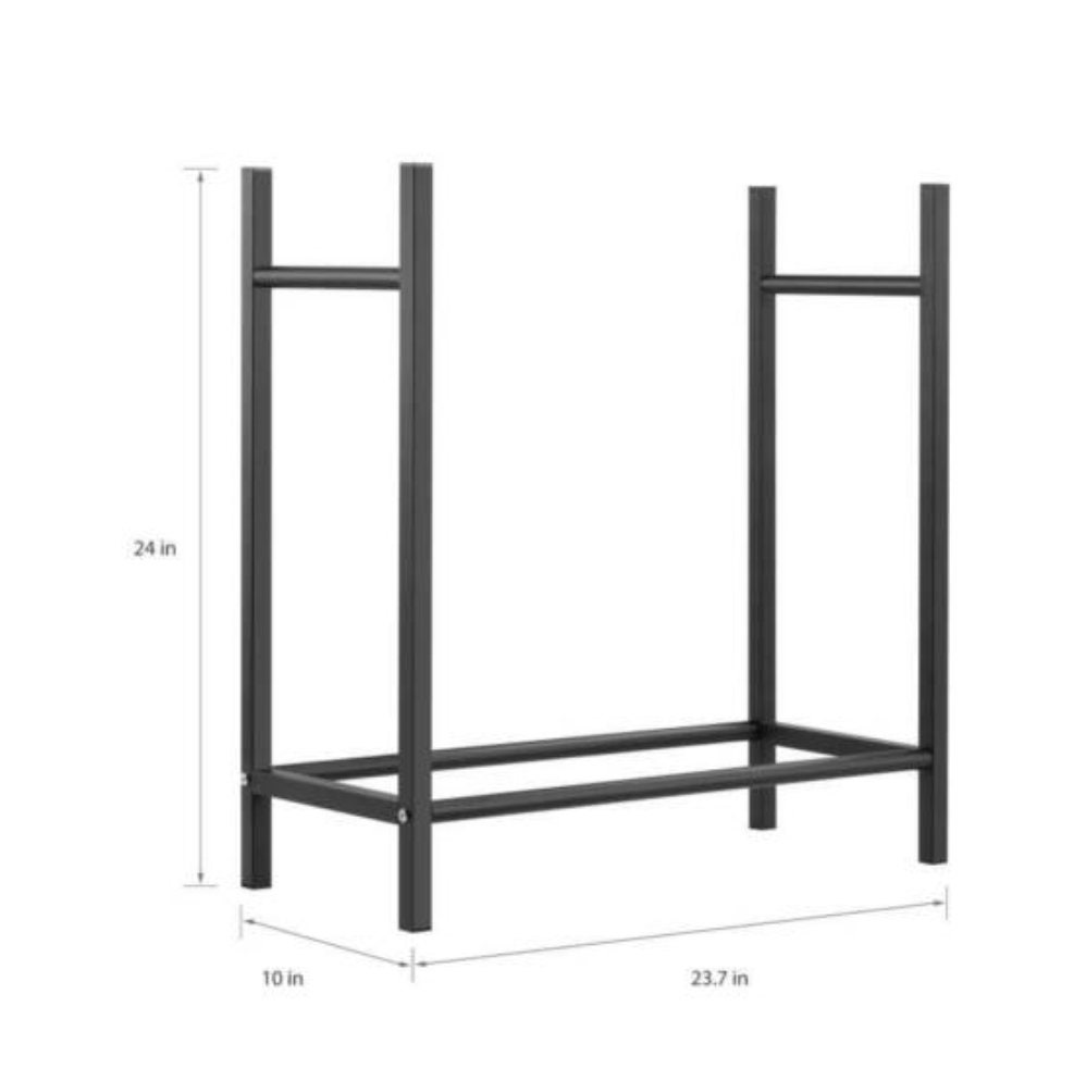 Fire Wood Holder Log Rack Outdoor and Porch Heavy Duty Metal Wood ...