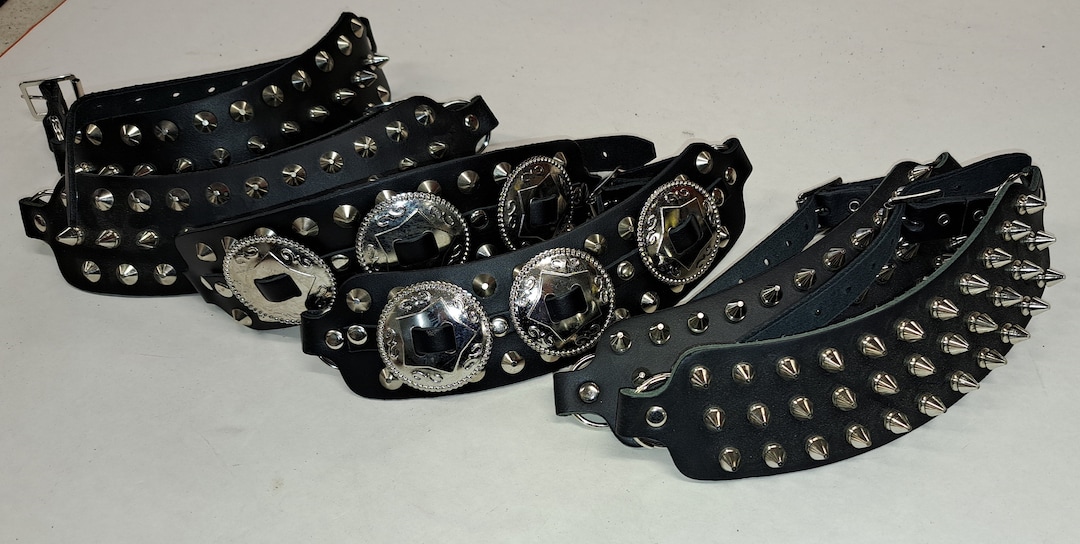 55mm Wide Studded Leather Bootstraps - Etsy
