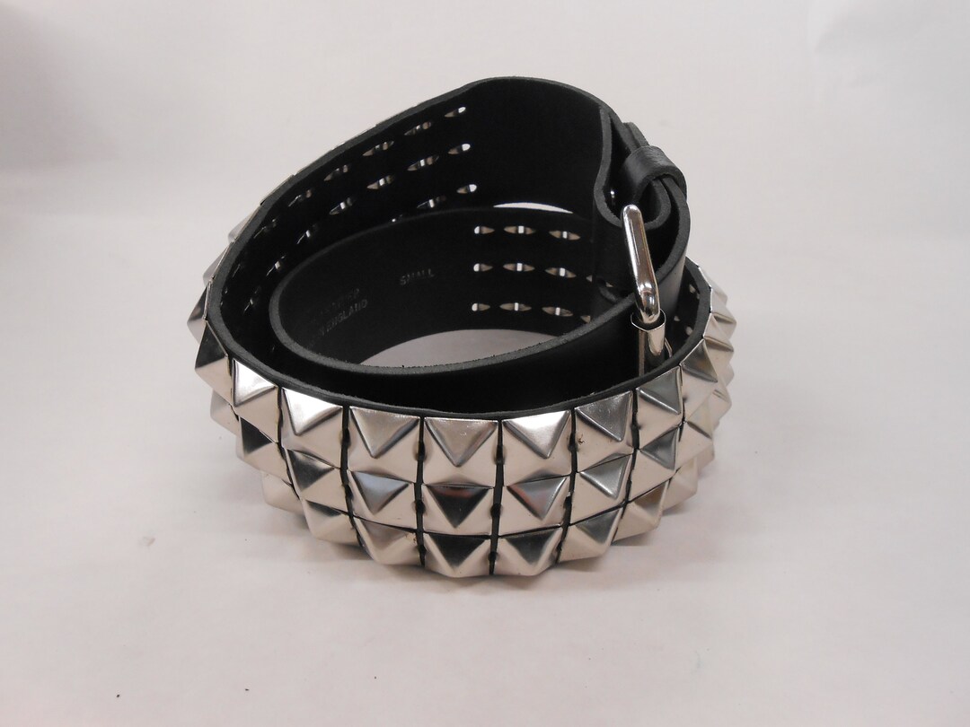 3-row Pyramid Studded Belt. - Etsy