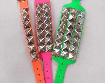 Fluorescent Pyramid Studded Wrist Strap/band - Etsy
