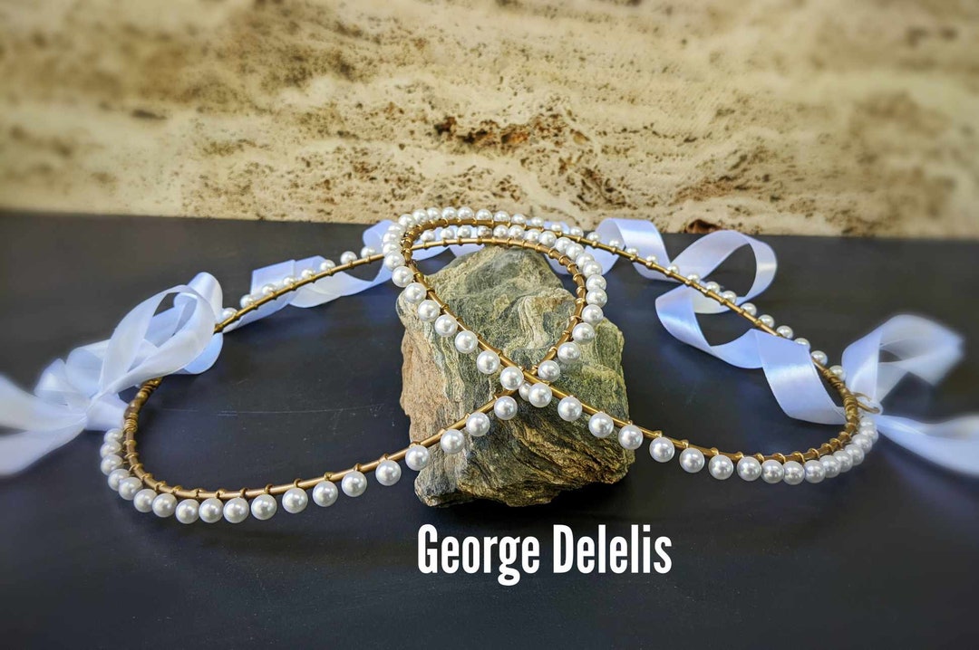 RODOS STYLE Pair of Bronze Wedding Crown, Ηand Made Bronze Crown ...