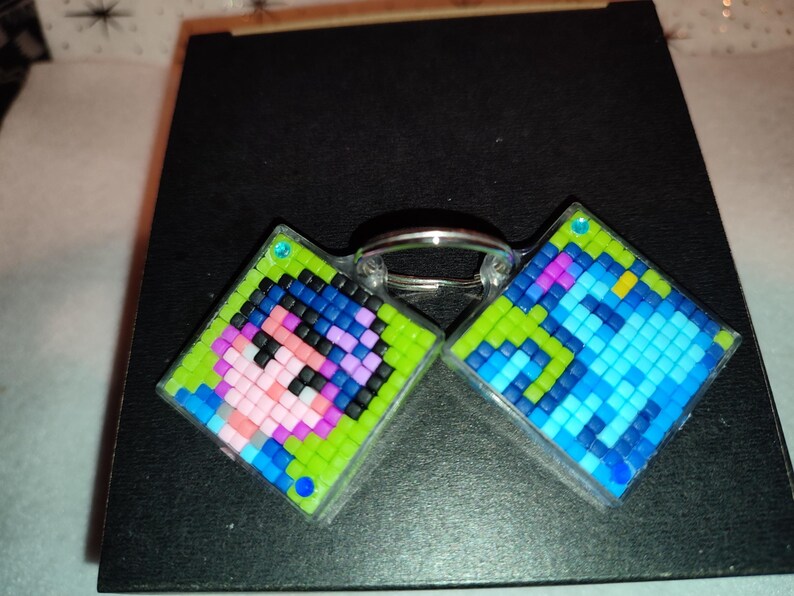 Pixel Art Keyring Double Sided Stardew Valley NPC Shane With Blue ...