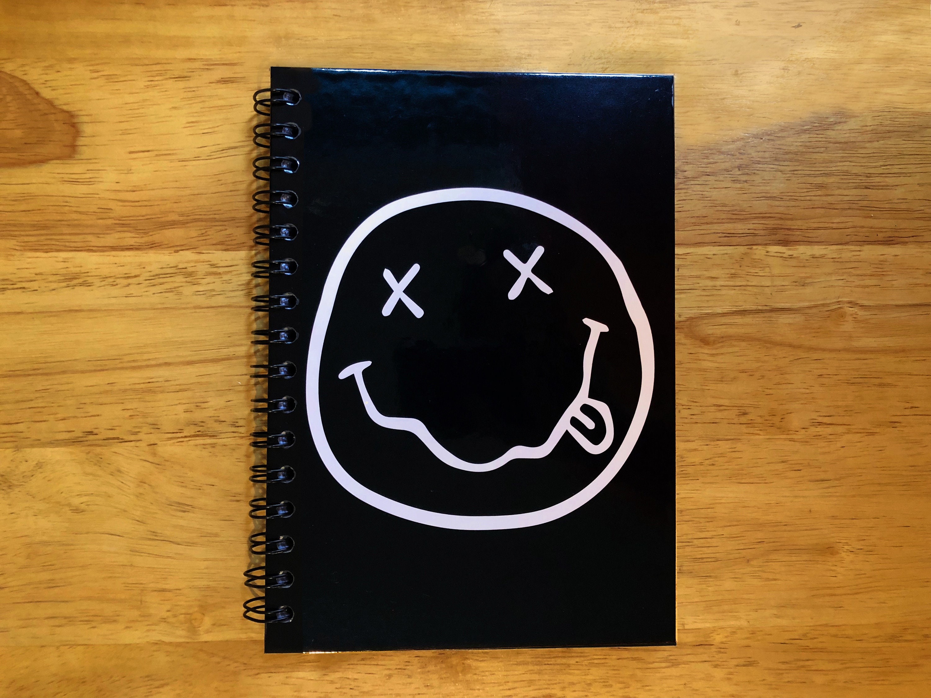 Nirvana, Nirvana Smiley Face A5 notebook, Journal, sketch notebook ...
