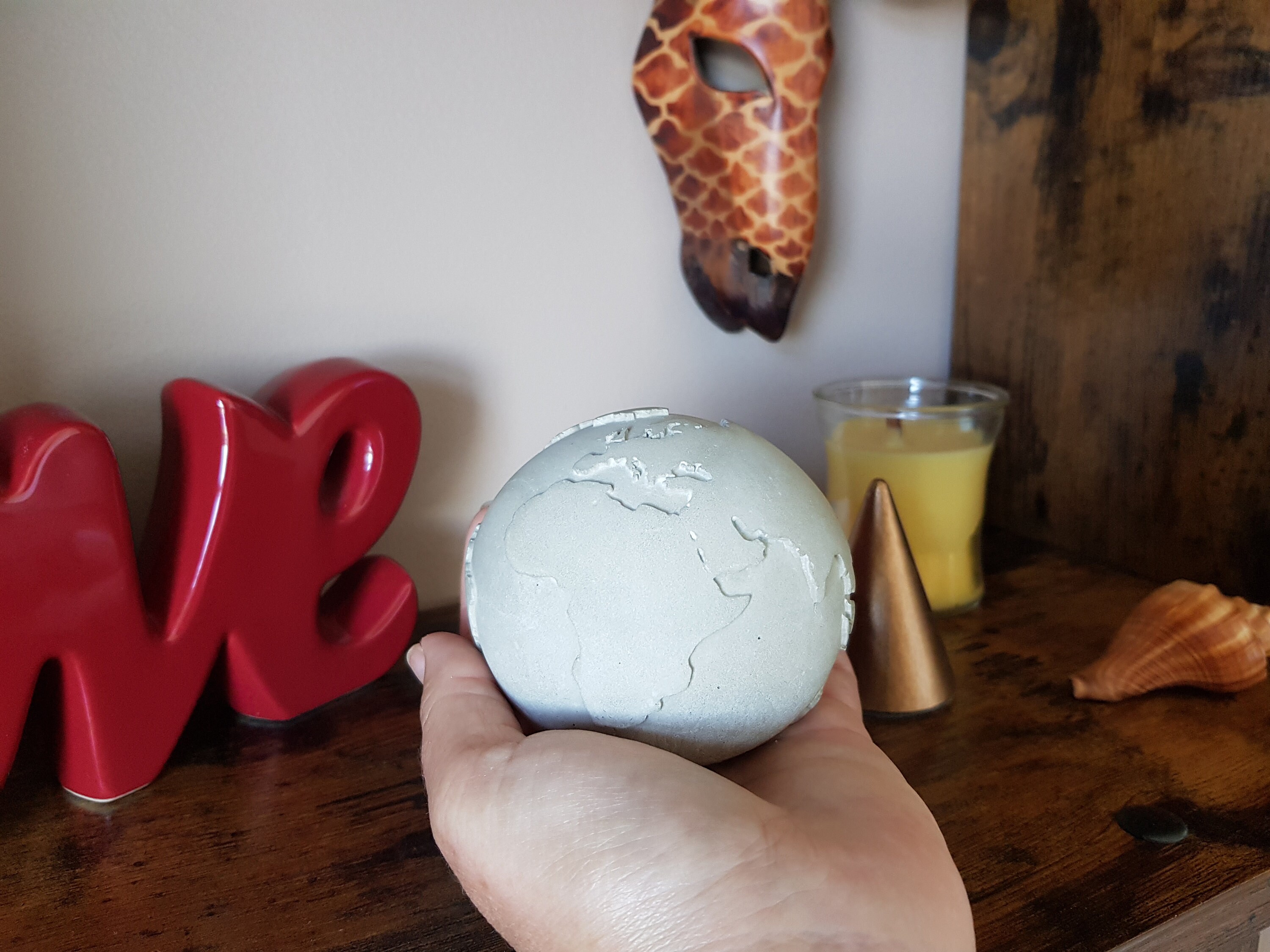 Globe Concrete Paperweight/ Door Stop/ Minimalist Decor/ Book | Etsy