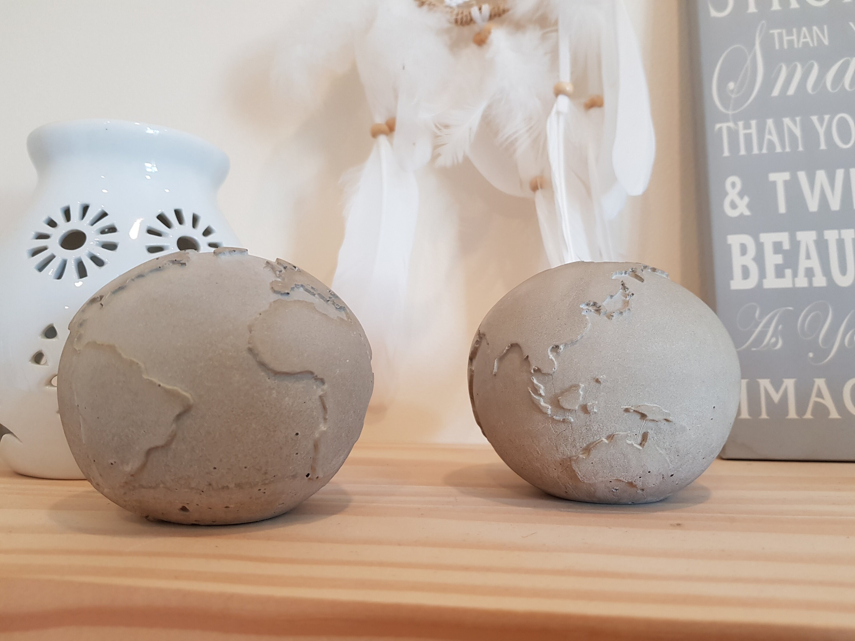 Globe Concrete Paperweight/ Door Stop/ Minimalist Decor/ Book | Etsy