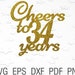 Cheers to 34 Years Svg 34th Birthday Cake Topper Svg Digital Download ...