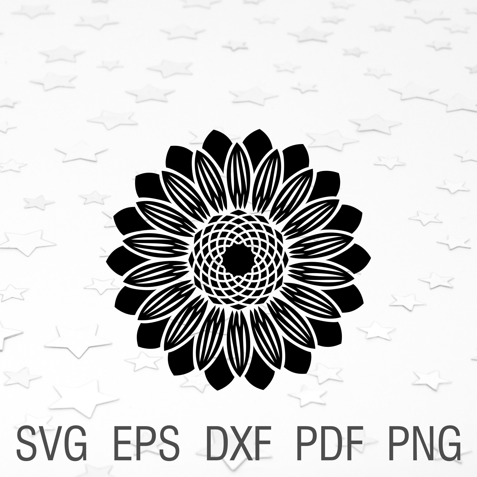 Sunflower Svg Stencil Flower Paper Cut Svg Sunflower for | Etsy