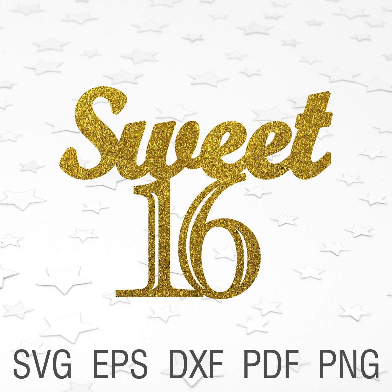 Sweet 16 Svg Cake Topper 16th Birthday Sixteenth Birthday 16th | Etsy