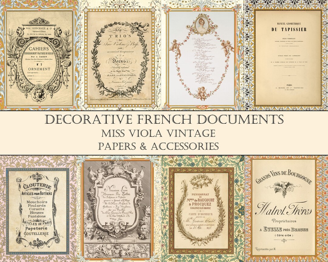 DECORATIVE FRENCH DOCUMENTS Printable French Journal Pages, Journal ...