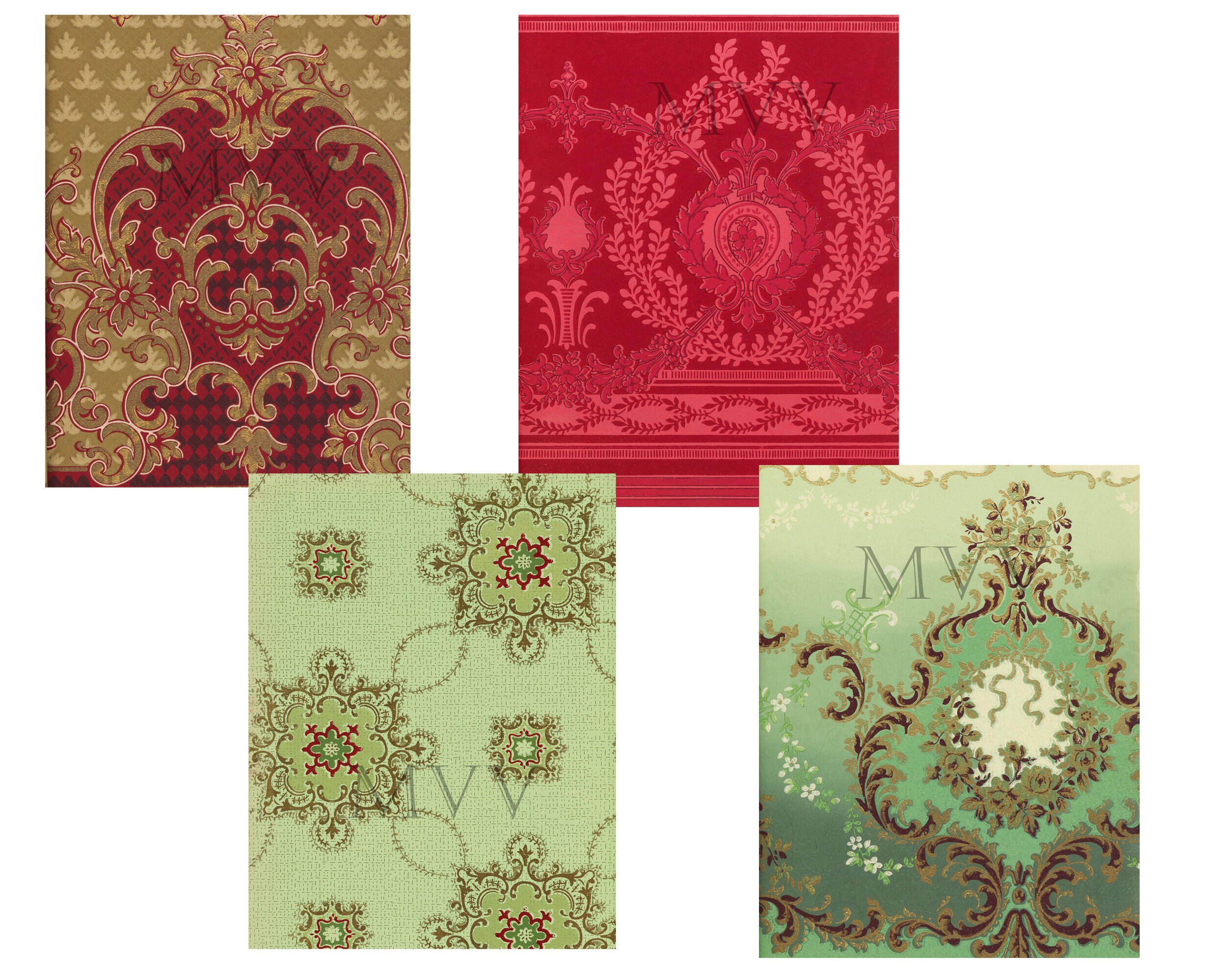 ANTIQUE WALLPAPER ENVELOPES No. 4 Curated Papers & Envelopes, Victorian ...