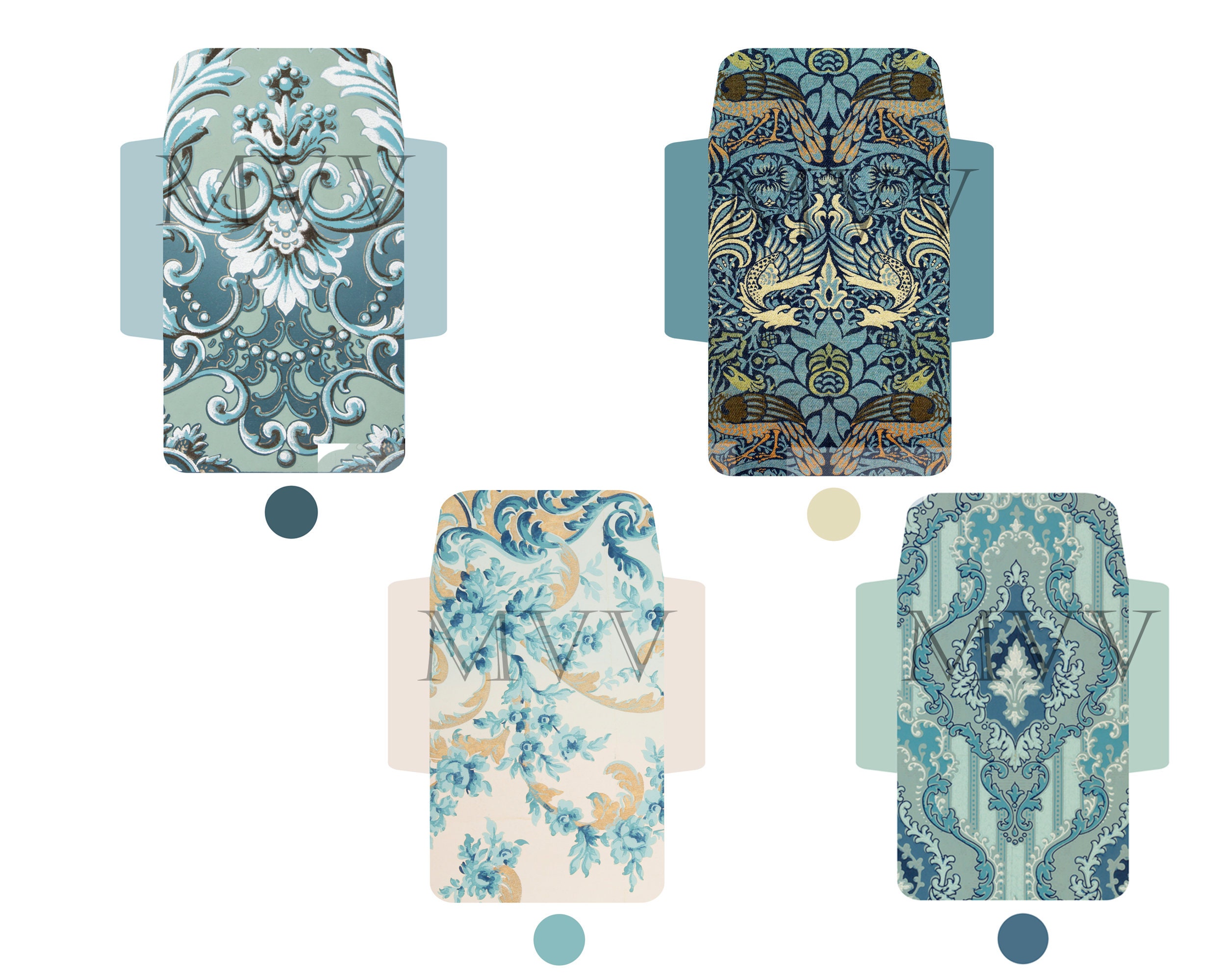 ANTIQUE WALLPAPER ENVELOPES No. 5 Curated Papers & - Etsy