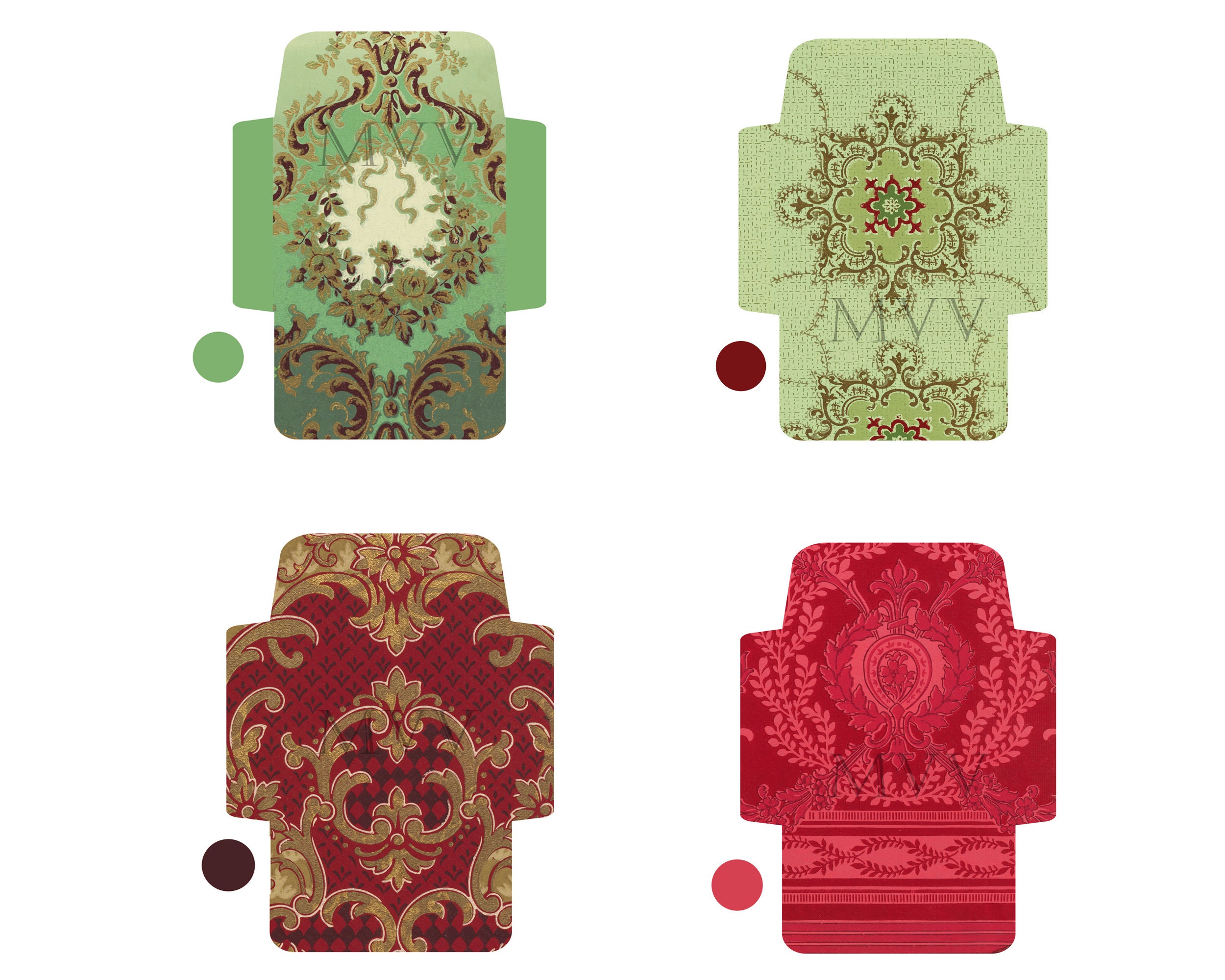 ANTIQUE WALLPAPER ENVELOPES No. 4 Curated Papers & Envelopes, Victorian ...