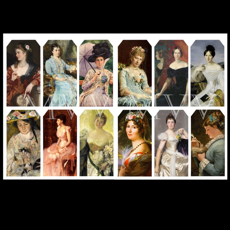 THE PORTRAIT GALLERY 36 Antique Portrait Tags Romantic - Etsy