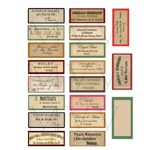 FRENCH ADDRESS LABELS 18 Unique Labels, Collage, Junk Journals, Add on ...