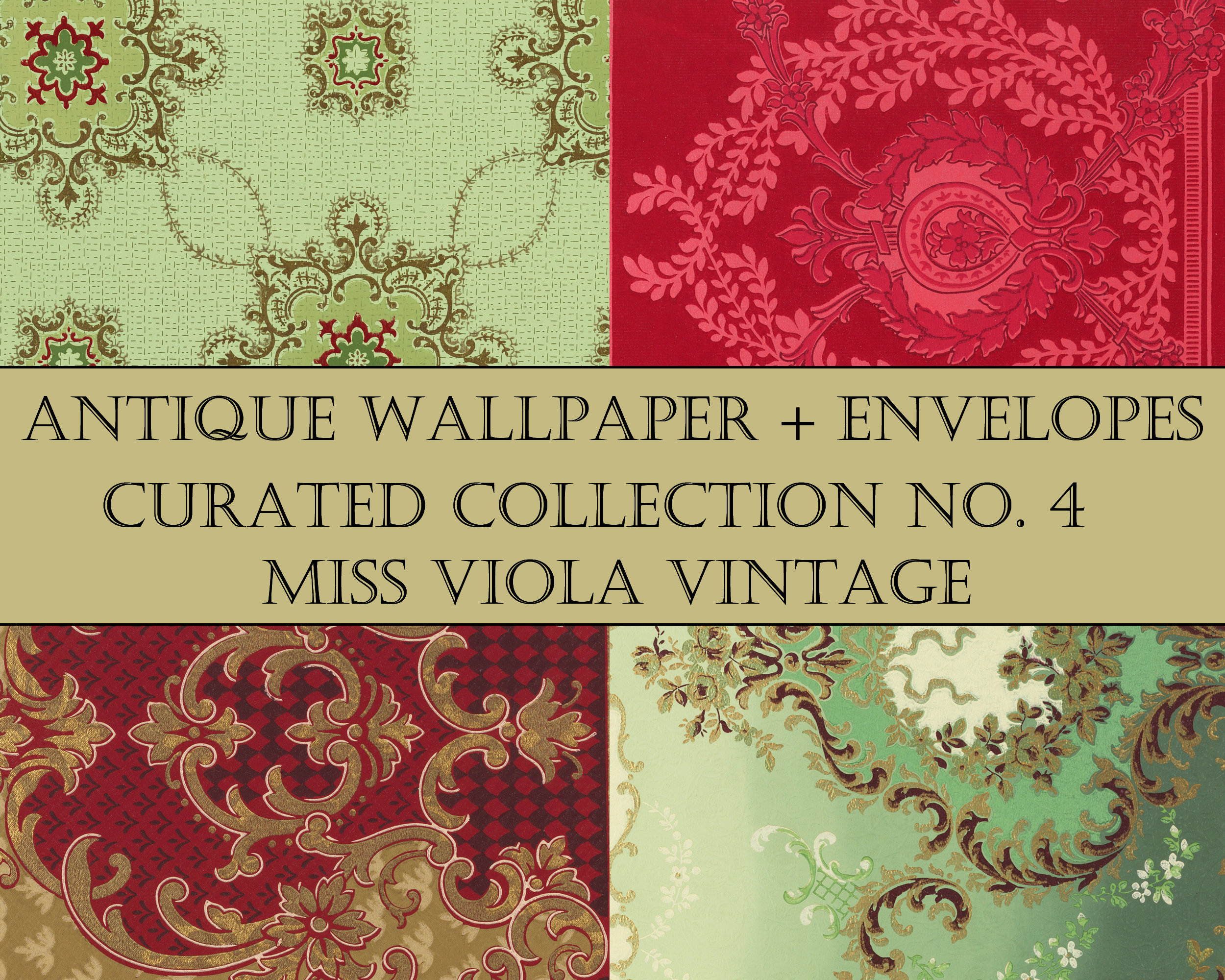 ANTIQUE WALLPAPER ENVELOPES No. 4 Curated Papers & Envelopes, Victorian ...