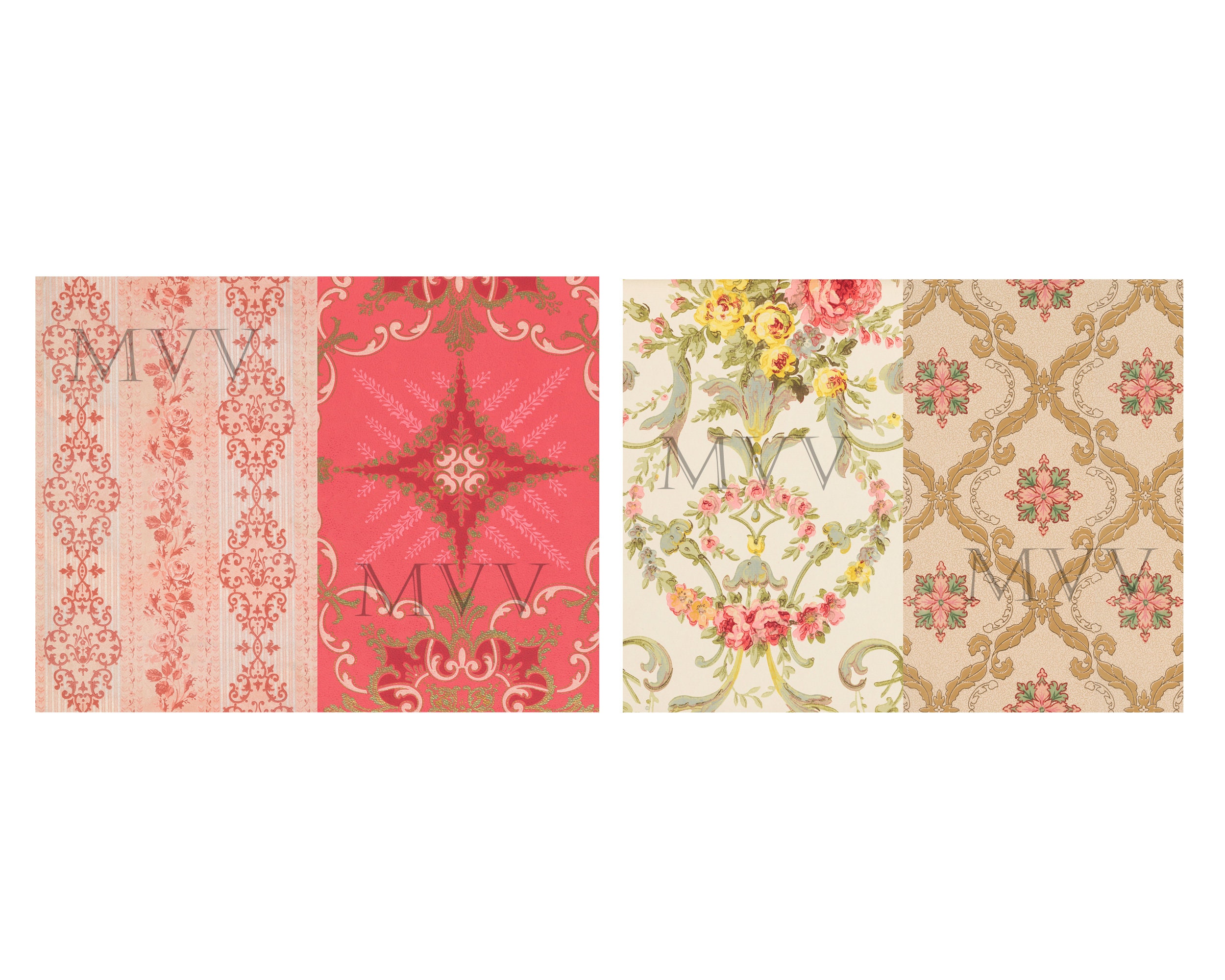 ANTIQUE WALLPAPER ENVELOPES No. 1 Curated Papers & Envelopes, Victorian ...