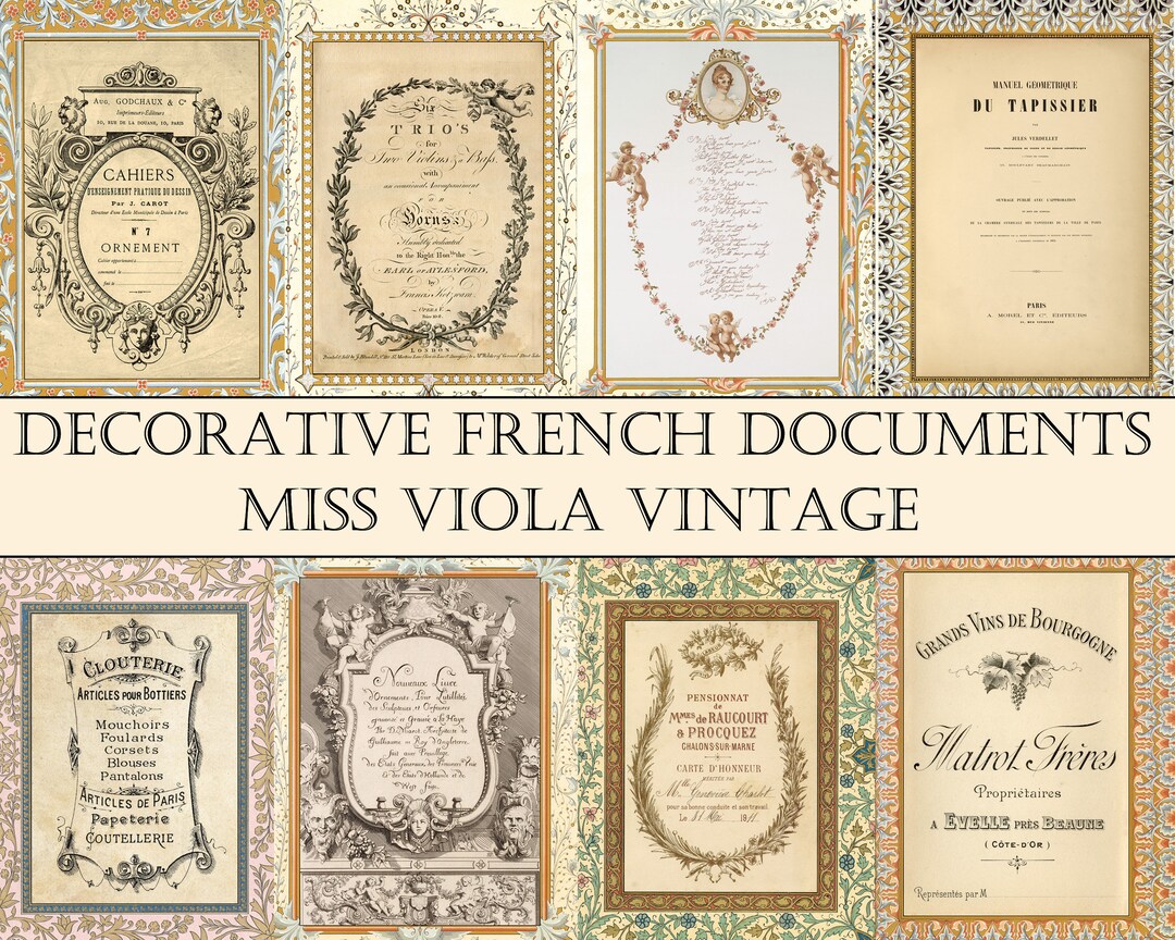 DECORATIVE FRENCH DOCUMENTS Printable French Journal Pages - Etsy