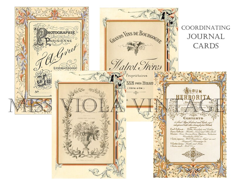 DECORATIVE FRENCH DOCUMENTS Printable French Journal Pages - Etsy