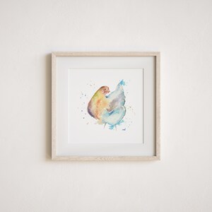 Chicken Watercolor Print| Chicken, Painting, Hen, Farm, Animal, Bird ...