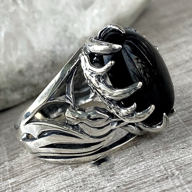 Obsidian Mens Ring - Etsy