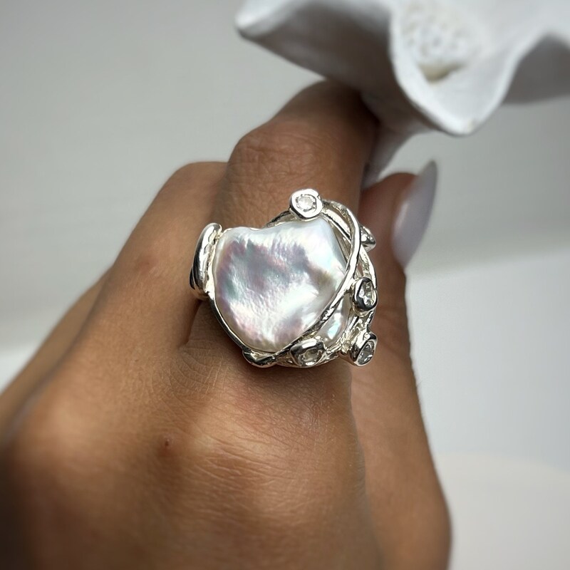 Big Pearl Ring - Etsy
