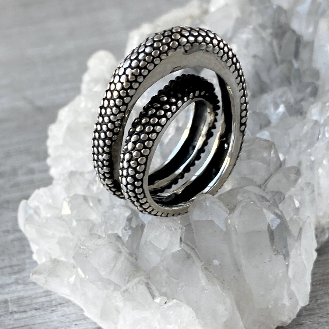 Grosse bague en argent, bague superposable fantaisie, large bande ...