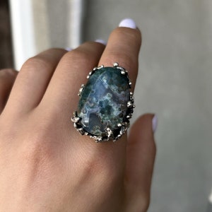 Tree Branch Ring Sterling Silver Natural Agate Stone Ring - Etsy