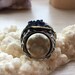 Raw Azurite Ring Sterling Silver Blue Crystal Druzy Stone Ring Modern ...