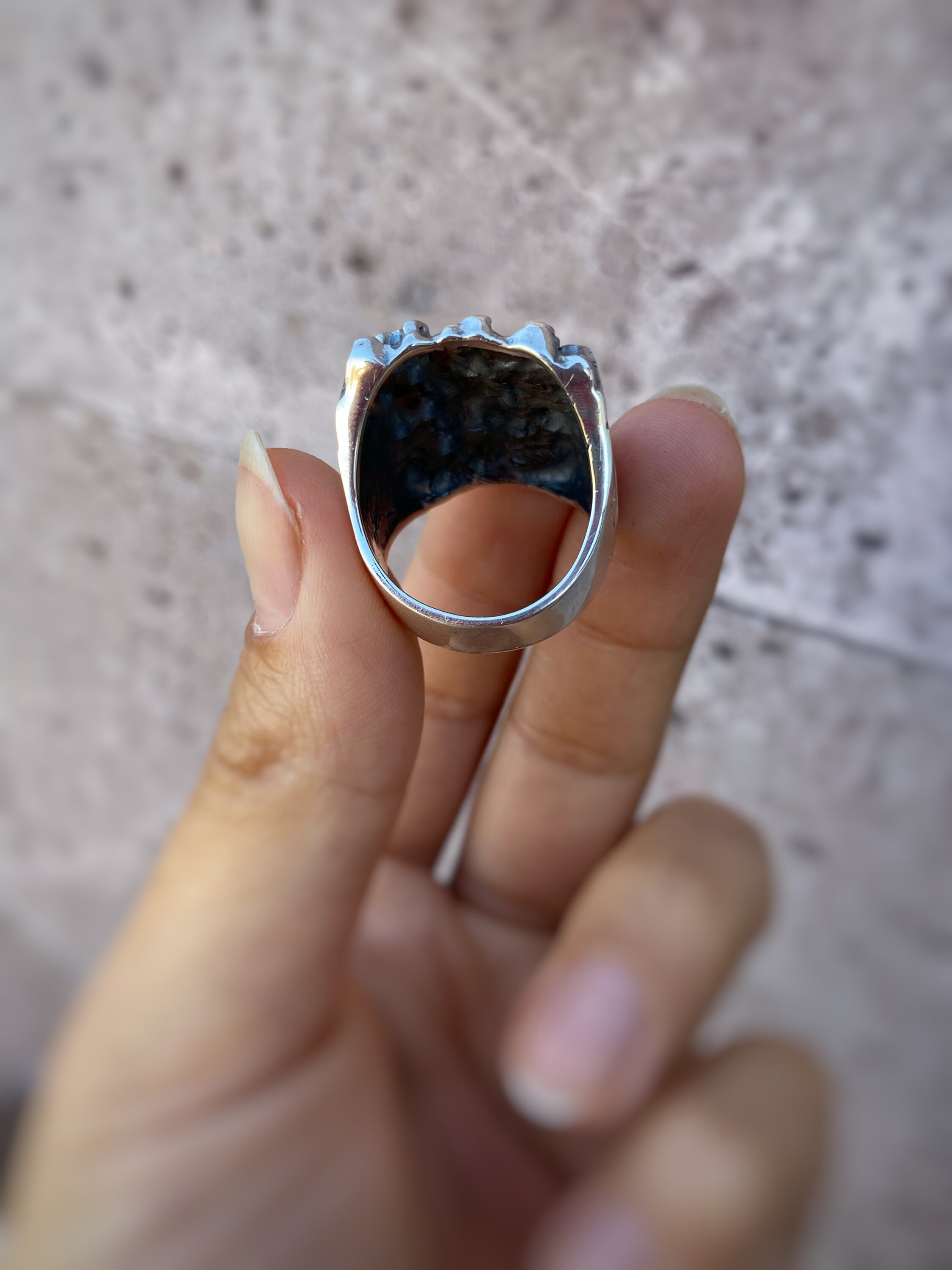 Nugget Ring Women Chunky Ring Silver Texture Ring Unisex - Etsy