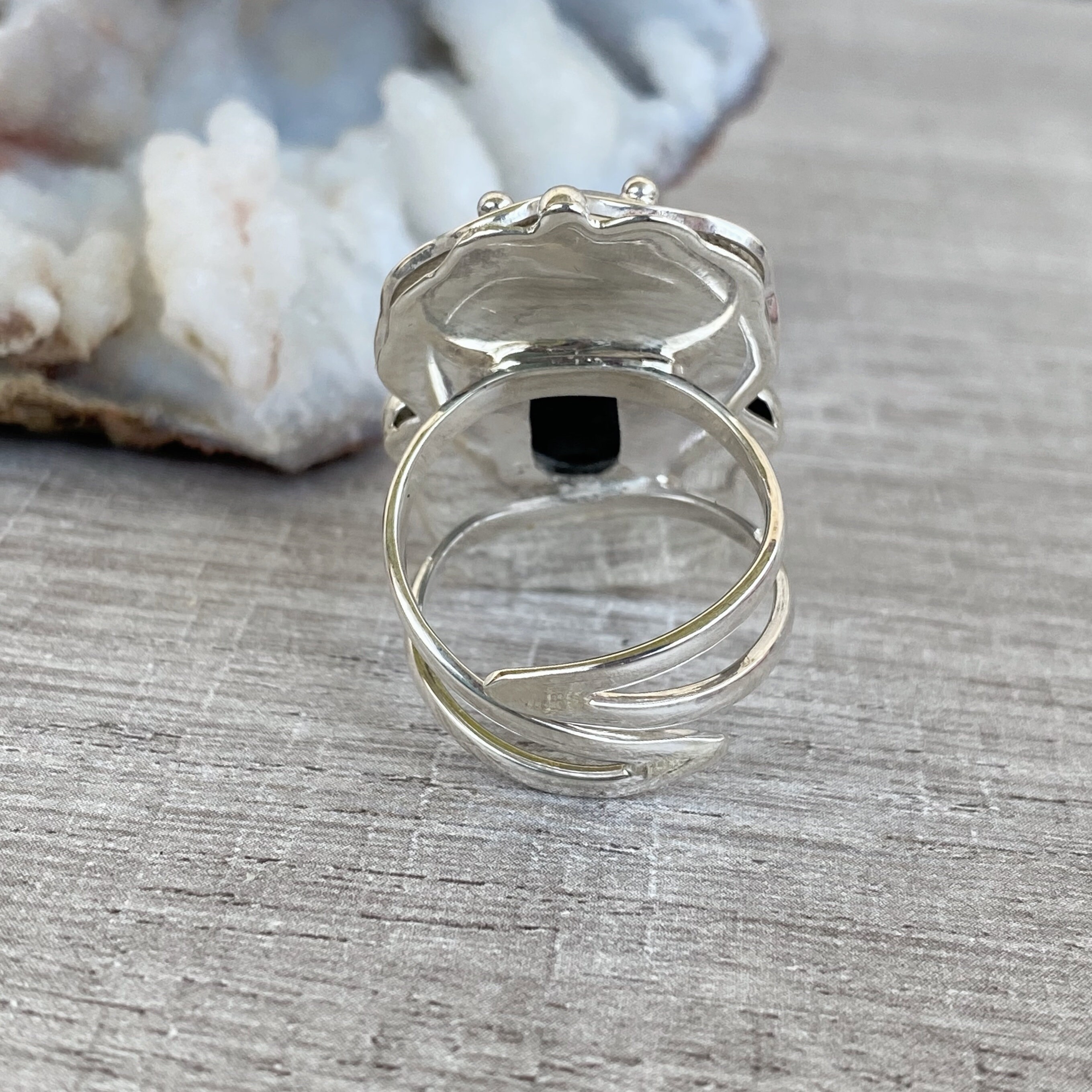 Black Obsidian Ring Sterling Silver Victorian Ring Black | Etsy