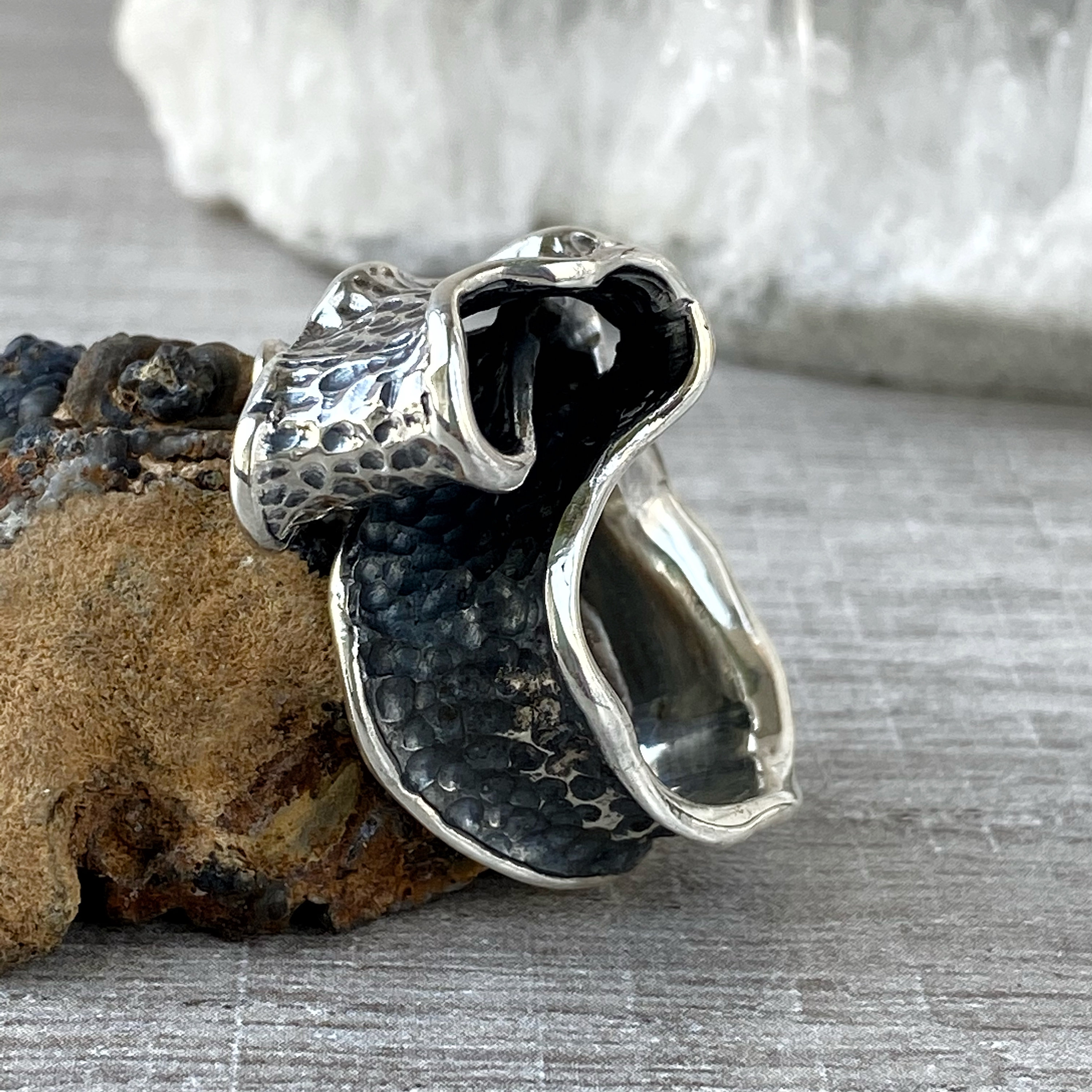 Abstract Ring Chunky Rings Women Textured Ring Sterling Silver - Etsy UK