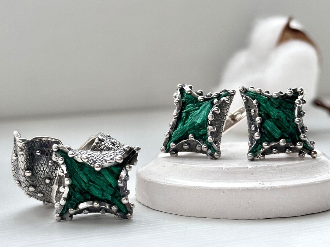Sterling Silver Rectangle Jewelry Set, Abstract Geometric Jewelry, Raw ...