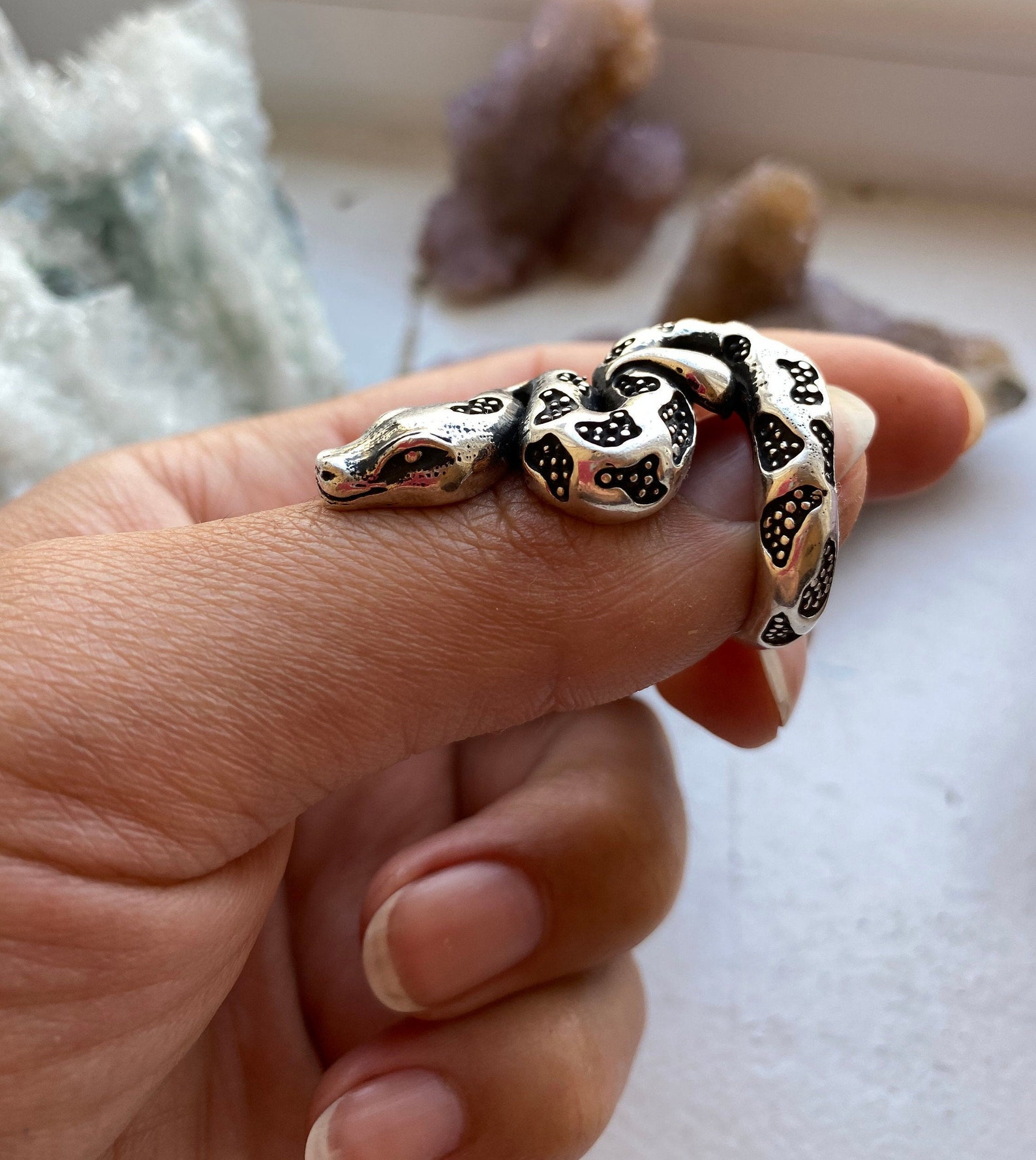 Large Snake Ring Sterling Silver for Women Animal Ring Snake - Etsy