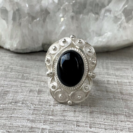 Etsy obsidian ring store