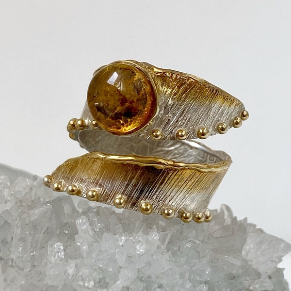Yellow Stone Ring - Etsy