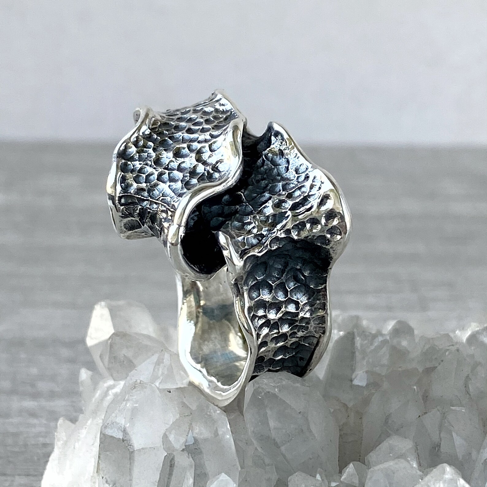 Abstract Ring Chunky Rings Women Textured Ring Sterling Silver - Etsy
