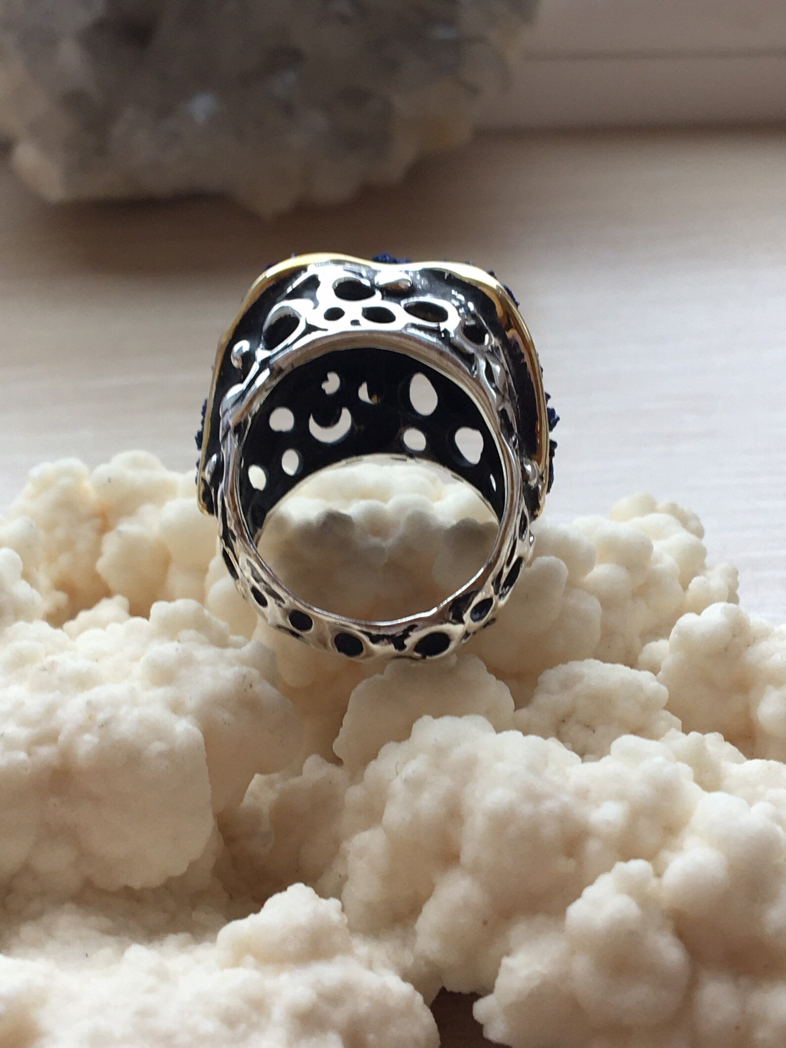 Artisan Rings for Women Sterling Silver With Dark Blue Azurite | Etsy