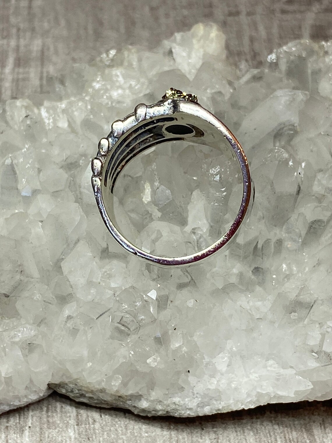 Natural Raw pyrite ring in Silver 925 Druzy crystal texture | Etsy